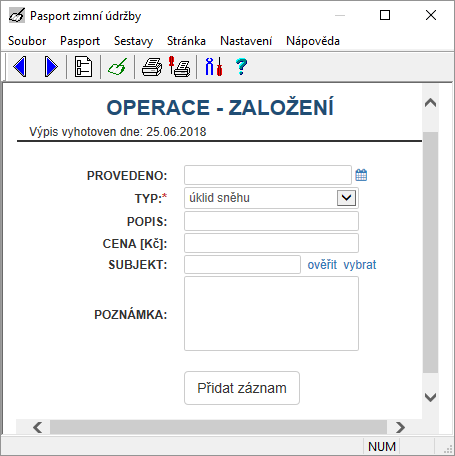 Pasport zimní údržby